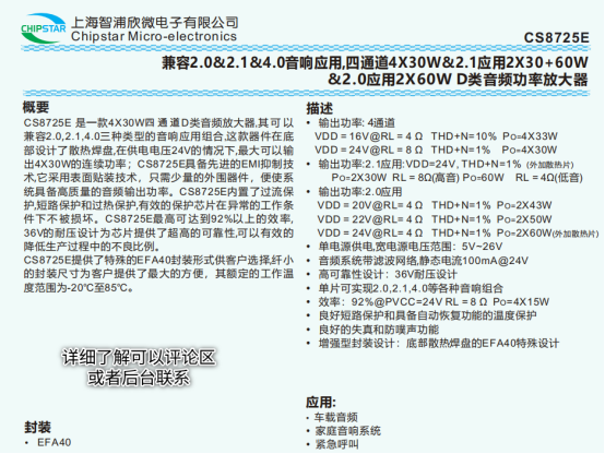 2.1应用及四通道音频功放—— CS8725E、CS8726E、CS8611E_上大科技,专业充电IC,音频功放IC,电源管理IC,移动电源 ...